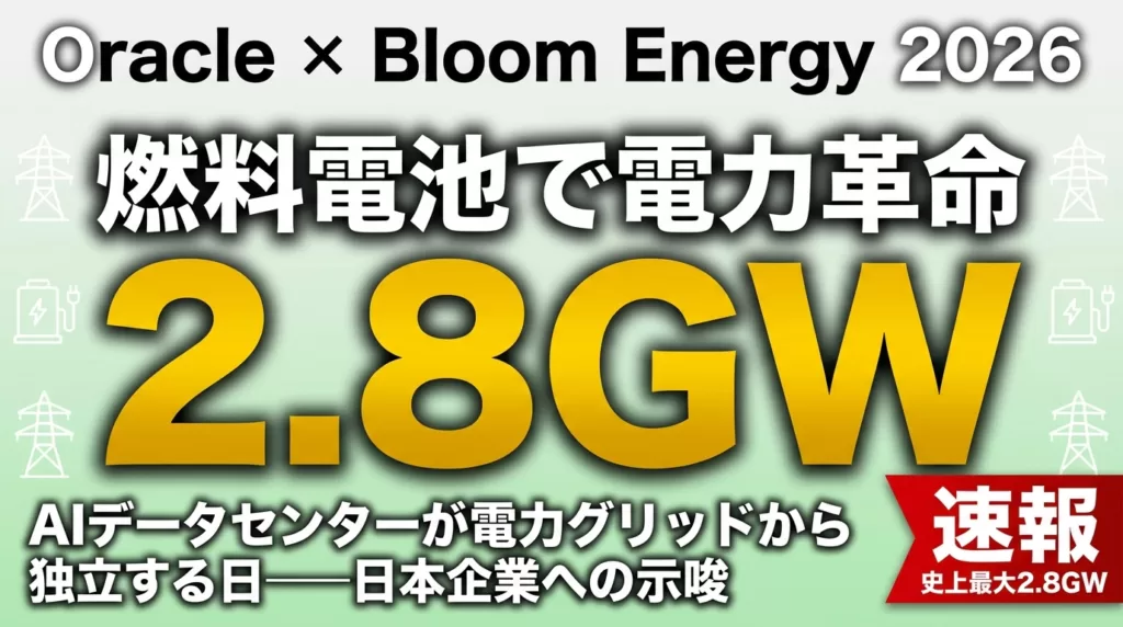 【2026年4月速報】Oracle×Bloom Energy 2.8GW契約 ｜ 株式会社Uravation